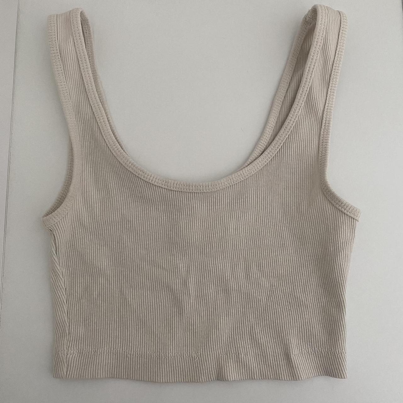 H&M beige cropped tank!! super cute and comfy, also... - Depop