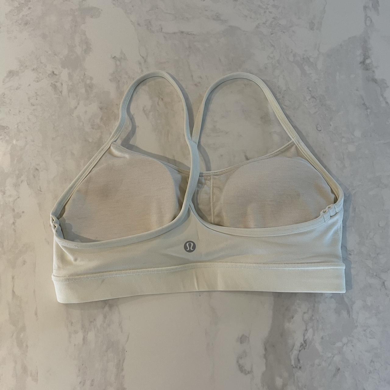 Lululemon Women's Cream and Yellow Bra | Depop
