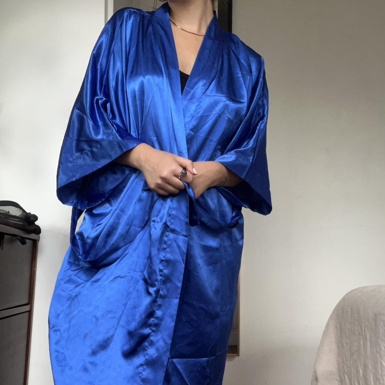 Royal blue satin robe! 💙 No tag. Fits all... - Depop