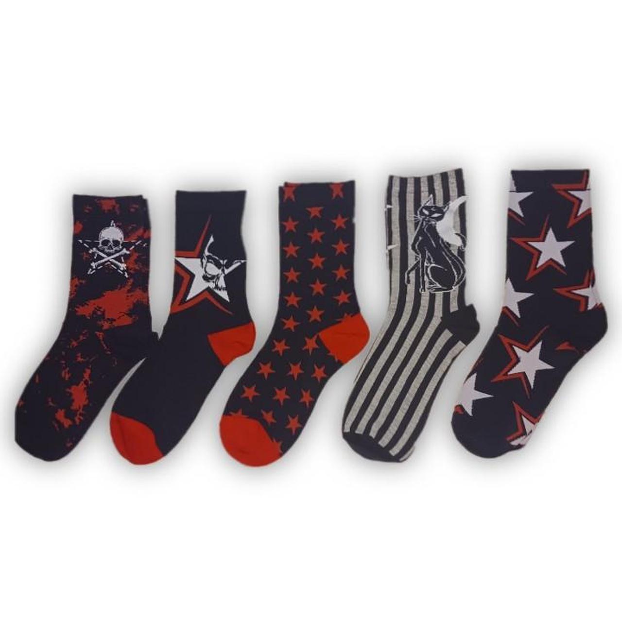 5 pairs of emo socks Size: one size All not worn... - Depop