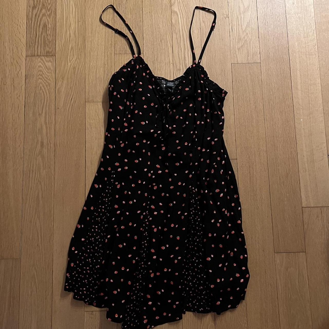 Black strawberry dress Wild fable size XXL - Depop