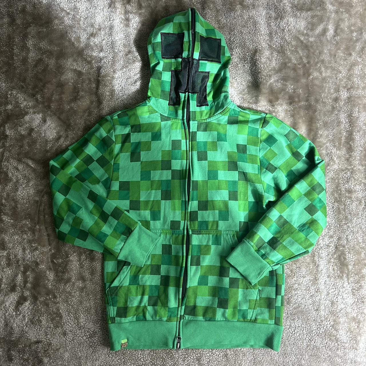 Minecraft Creeper Zip Up - Size L in boys, fits like... - Depop