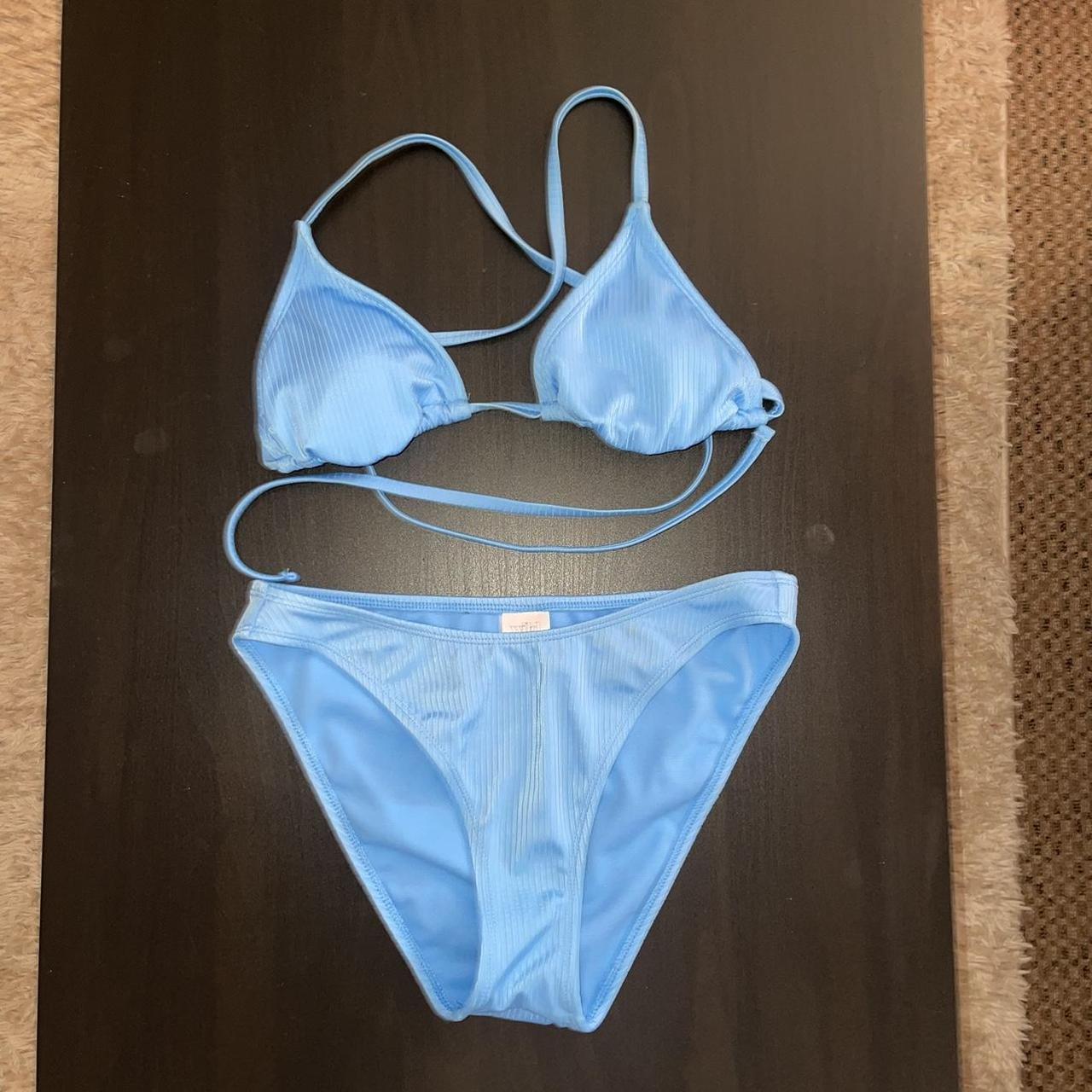 Blue triangle bikini set - Depop