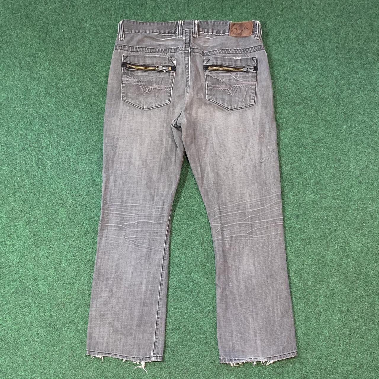 Helix Black Grey Distressed Slim Bootcut Jeans.... | Depop