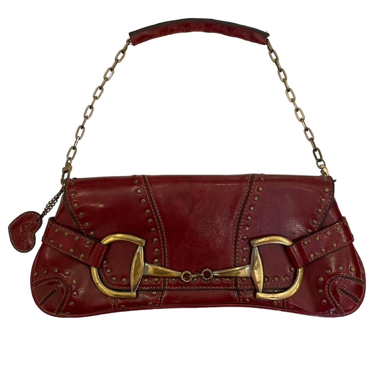 Rina Rich Shoulder Bag in the burgundy shade In... - Depop