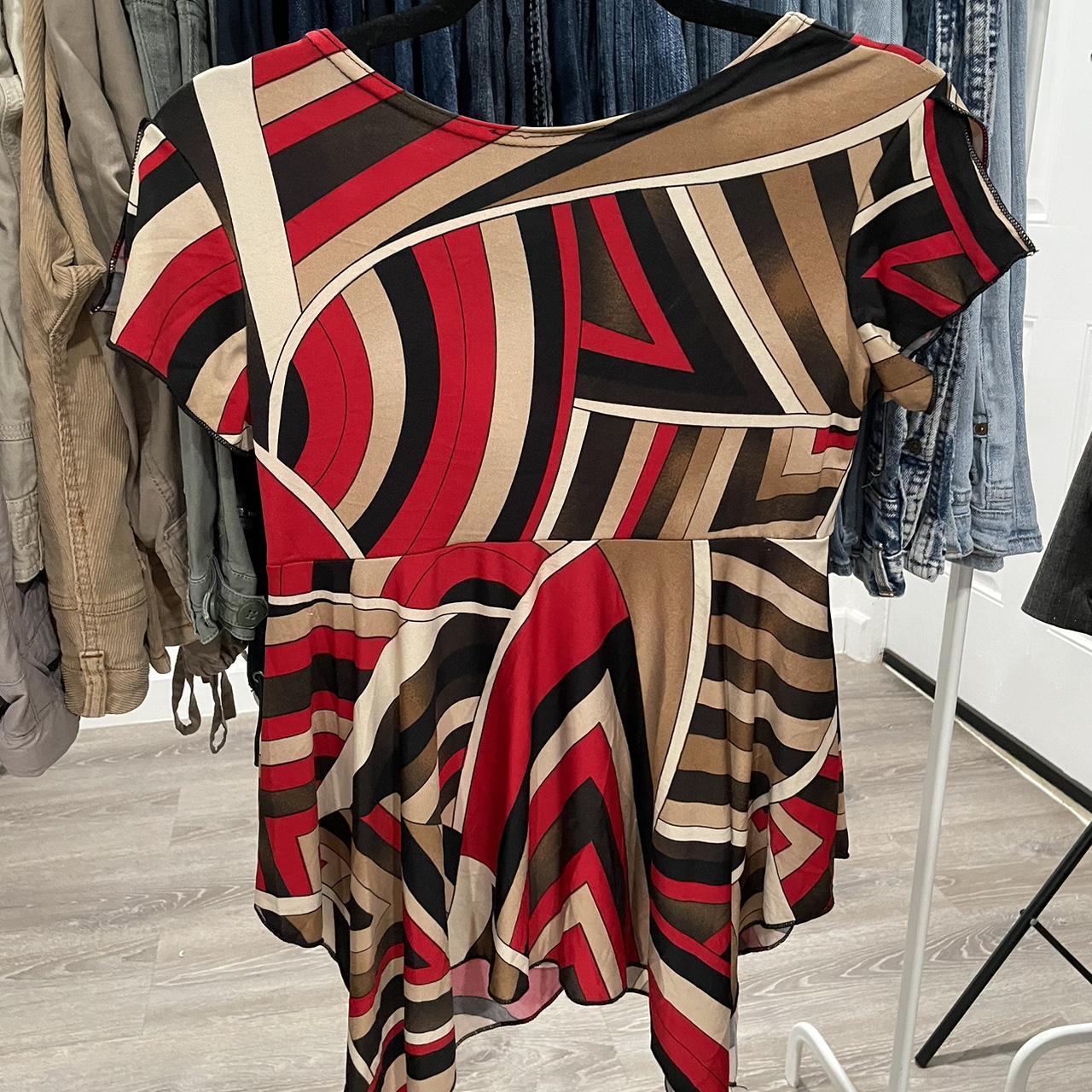 Dynamite Women's Red and Brown Shirt | Depop