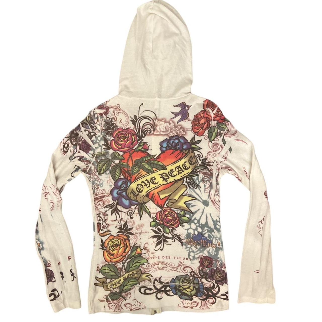 Vintage ed Hardy inspired zip up Size large but can... - Depop