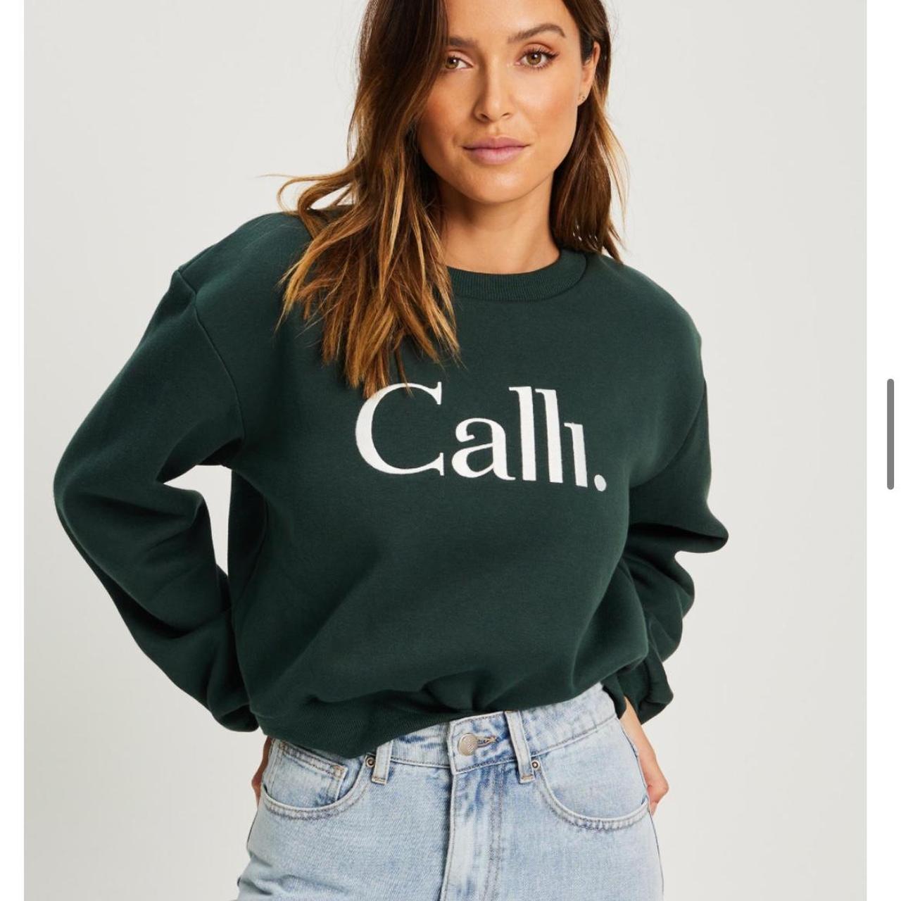 Green Calli. cropped jumper size 10 - Depop