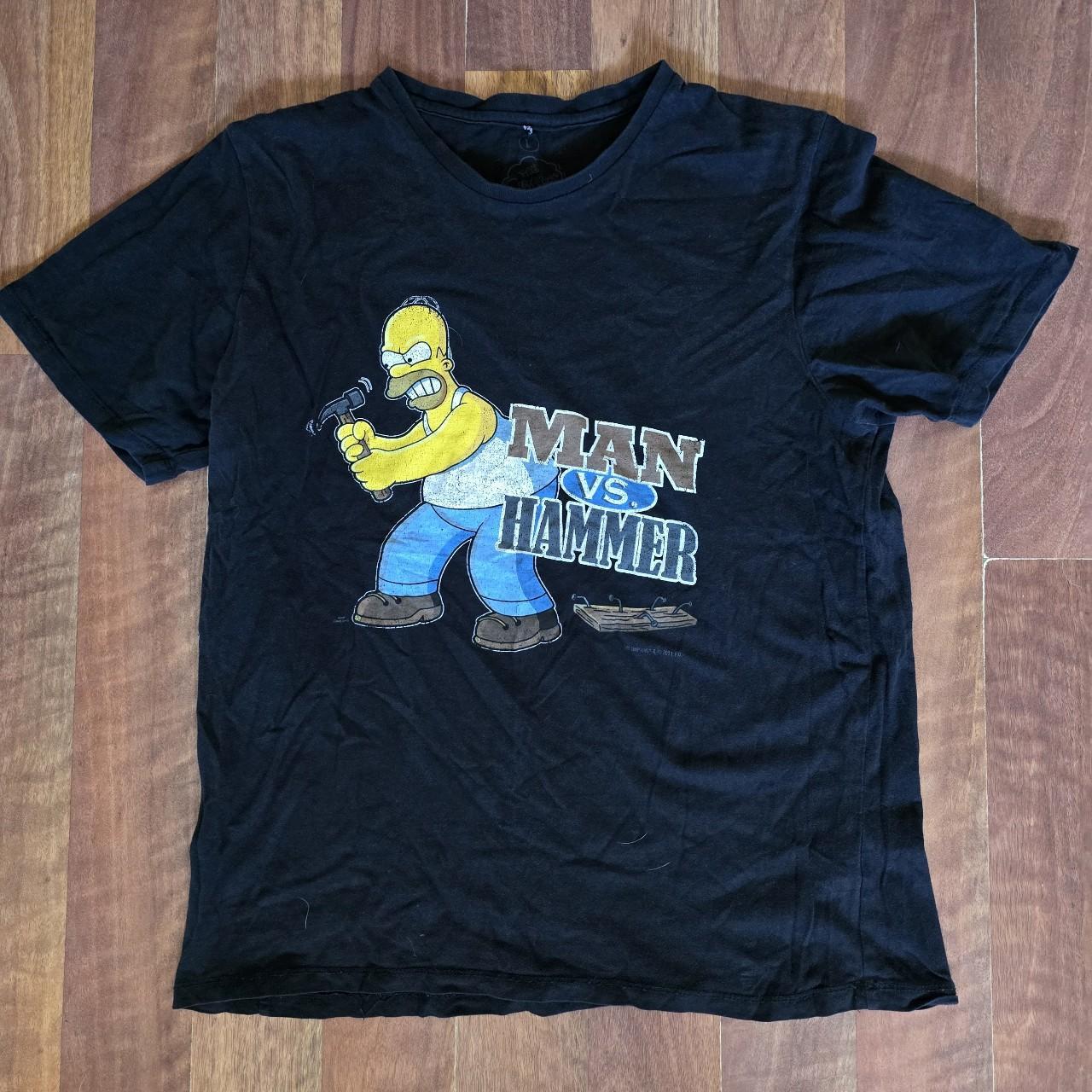 Vintage Homer Simpson Man vs Hammer tee 2011... | Depop