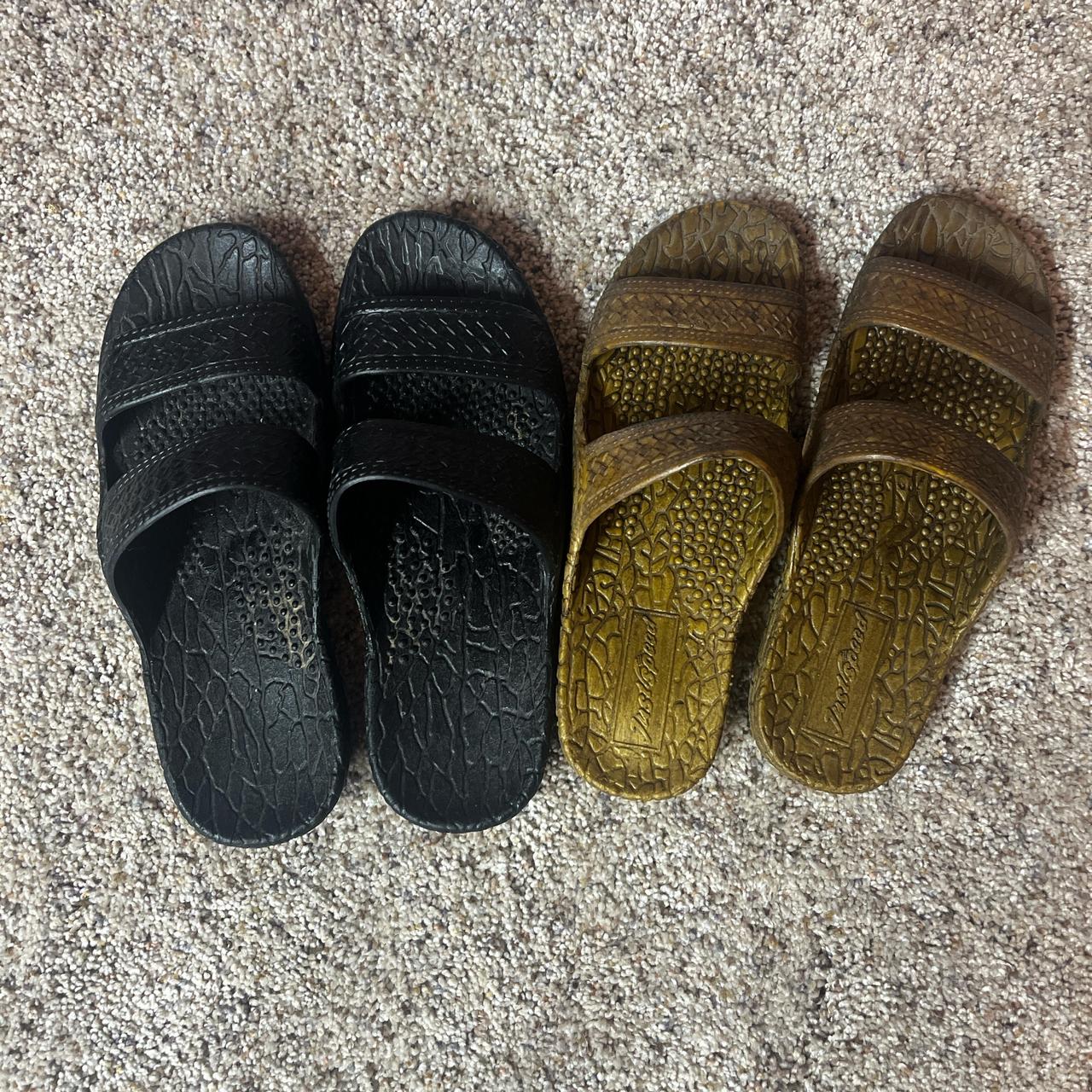 Two pairs of turtle toe sandals. Black ones need a... | Depop