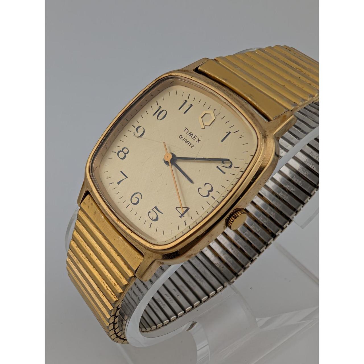 Vintage Timex Q Watch Men 32mm Case Gold Expansion... | Depop