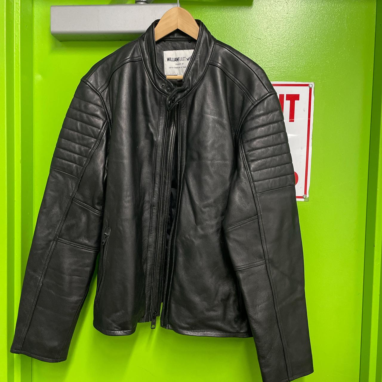 William Rast Black leather motorcycle jacket with... | Depop