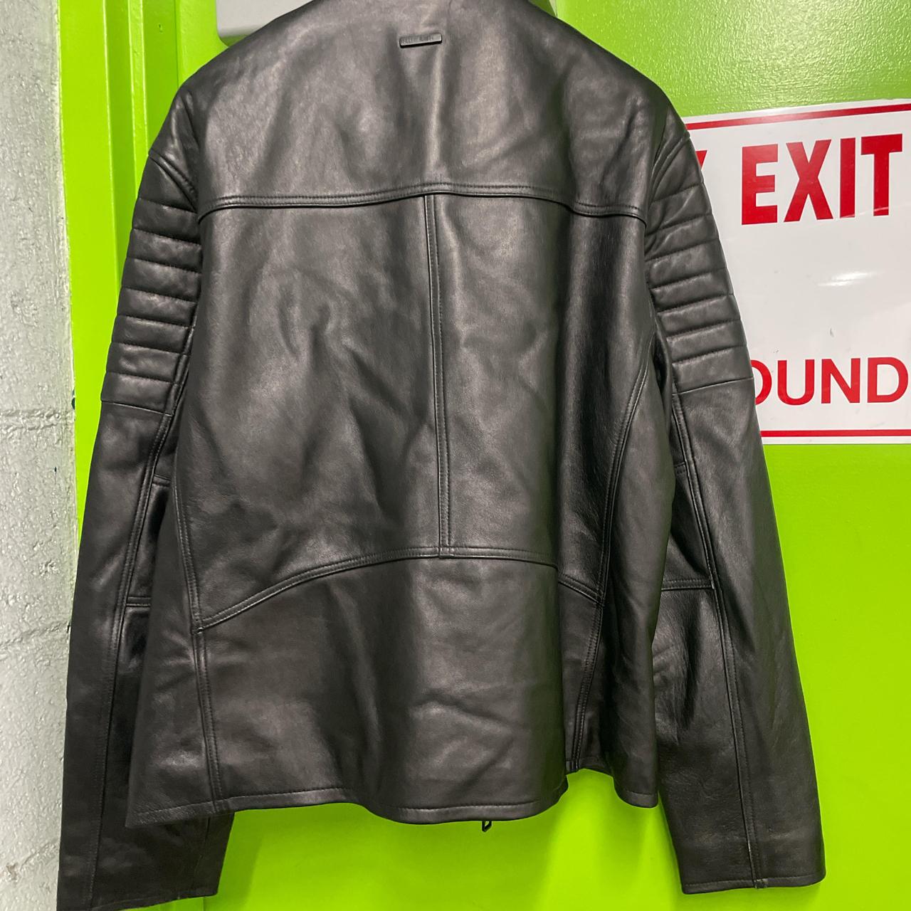 William Rast Black leather motorcycle jacket with... | Depop