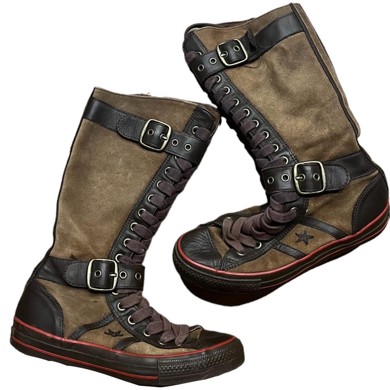 Vintage Y2K Archive Gorpcore Converse Leather Boxing... - Depop