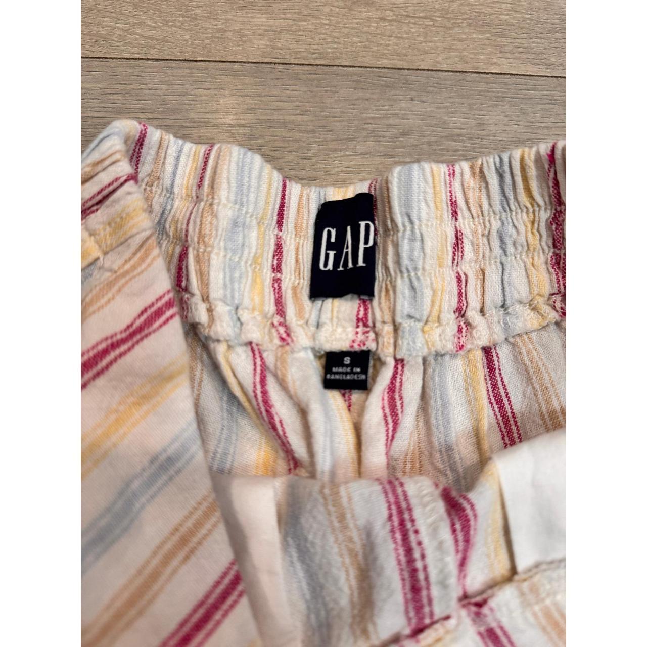 GAP Striped Shorts Womens Linen Size Small S Elastic... | Depop