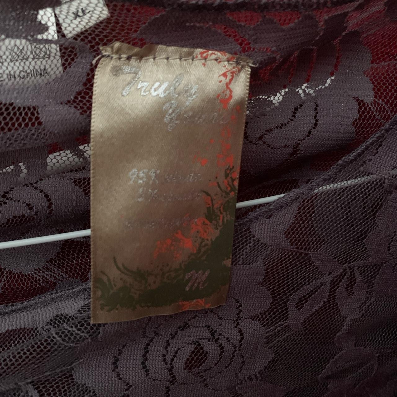 Yours truly lace sheer top size M #y2k #lace - Depop