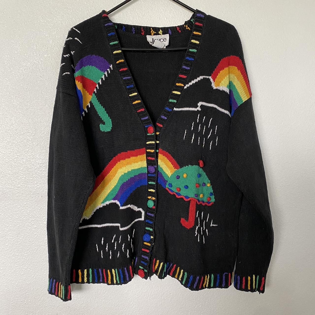 Joyce rainbow cloud cardigan rainbowcore/ kid core/... - Depop