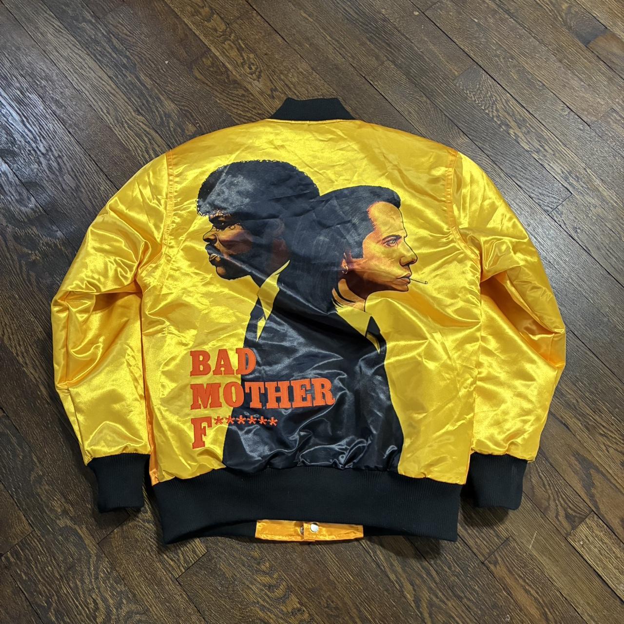 90s Pulp Fiction Yellow “Chalk Line” like puffer... | Depop