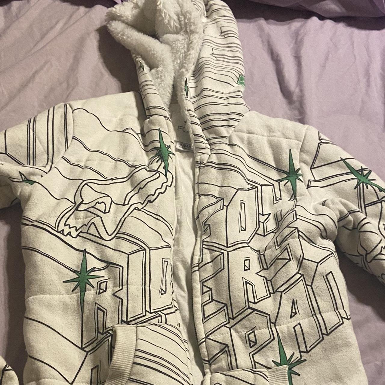 Fox Racing Women's White and Green Jacket | Depop