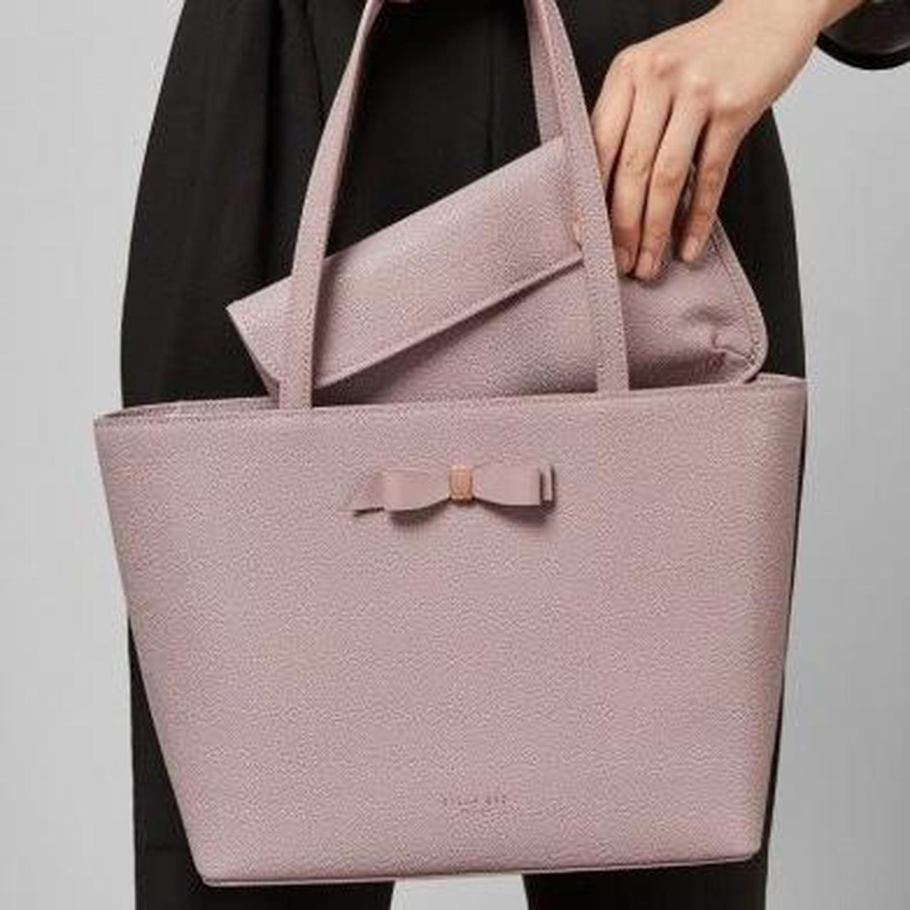 Ted Baker Bow Detail Leather Shopper Bag Pink - Depop