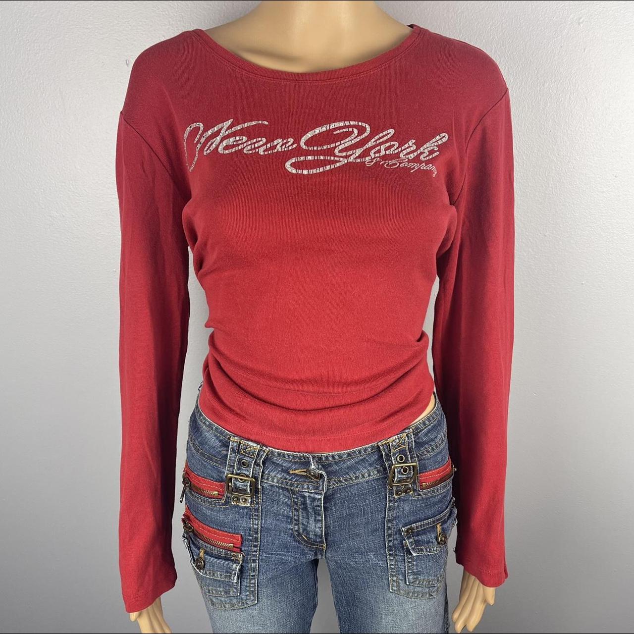 Y2K NYCO Long Sleeved Tee Red long sleeved tee... - Depop