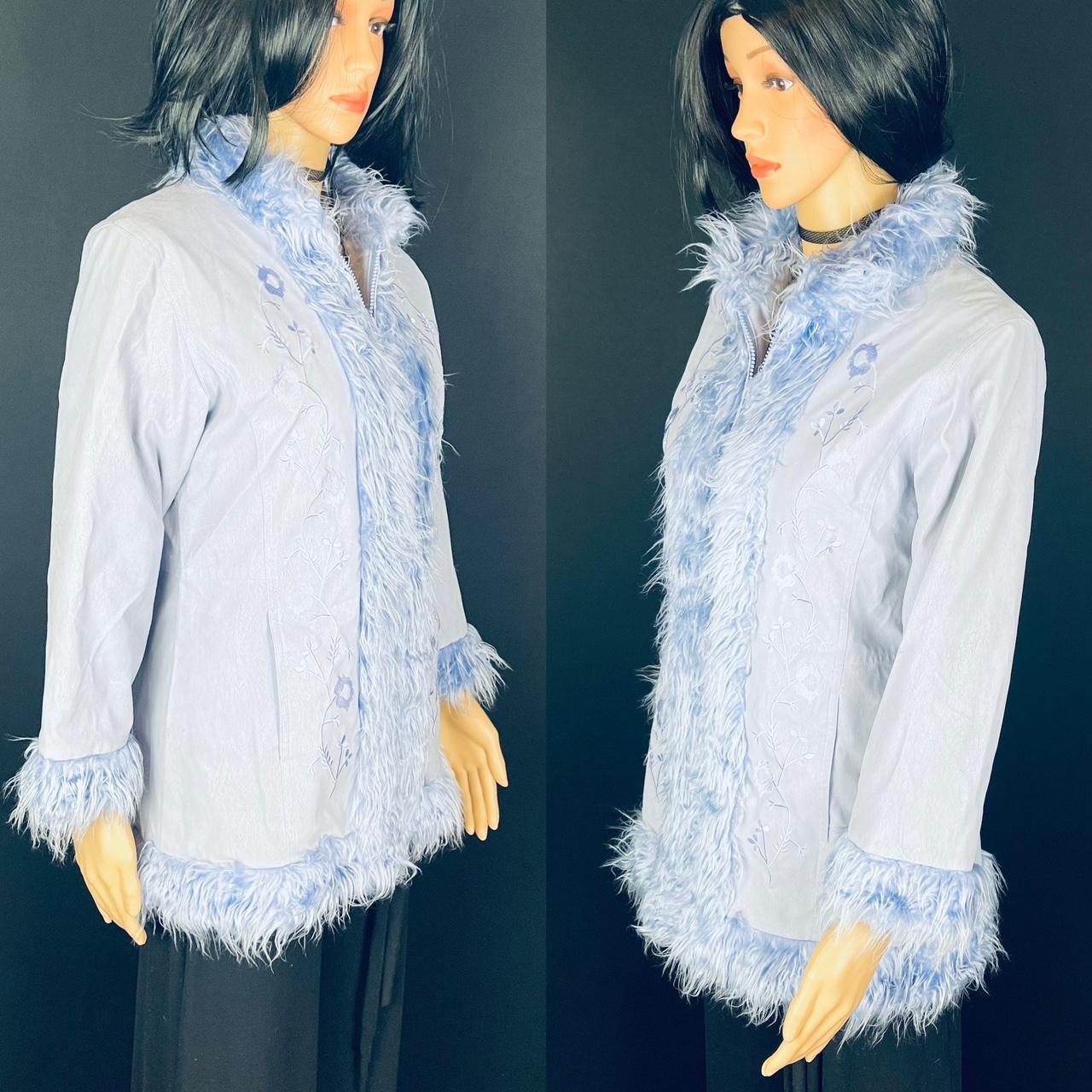 Periwinkle Penny Lane coat Vintage Y2K faux suede... - Depop