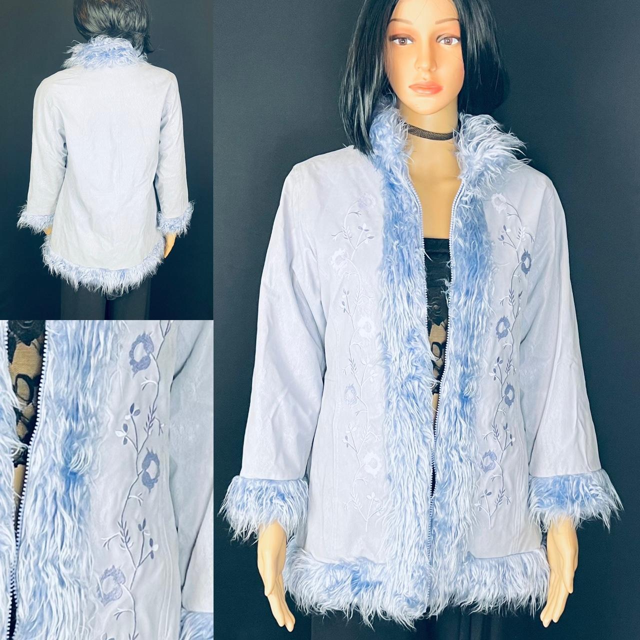 Periwinkle Penny Lane coat Vintage Y2K faux suede... - Depop