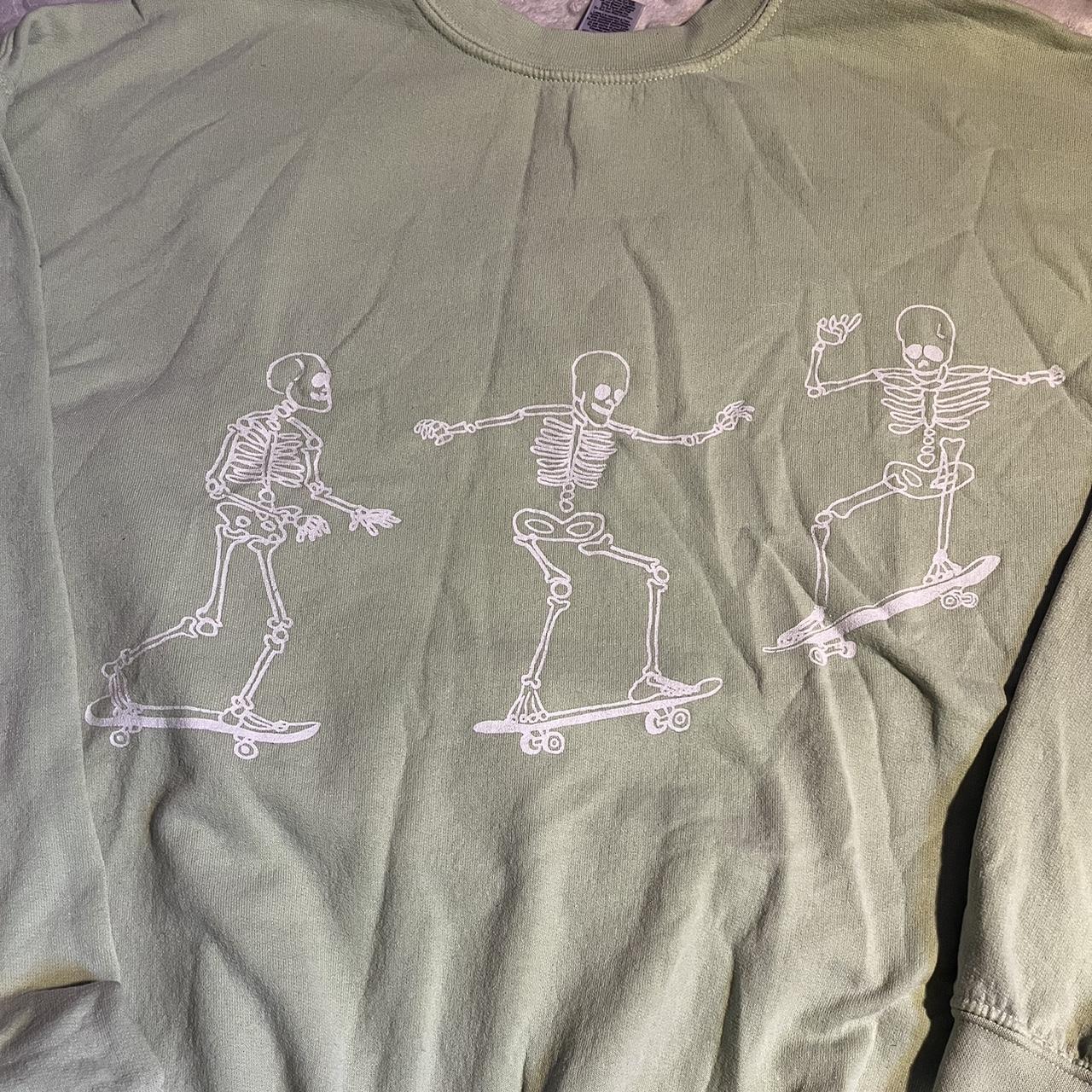 urban outfitters green skeleton crewneck 💚 size... - Depop