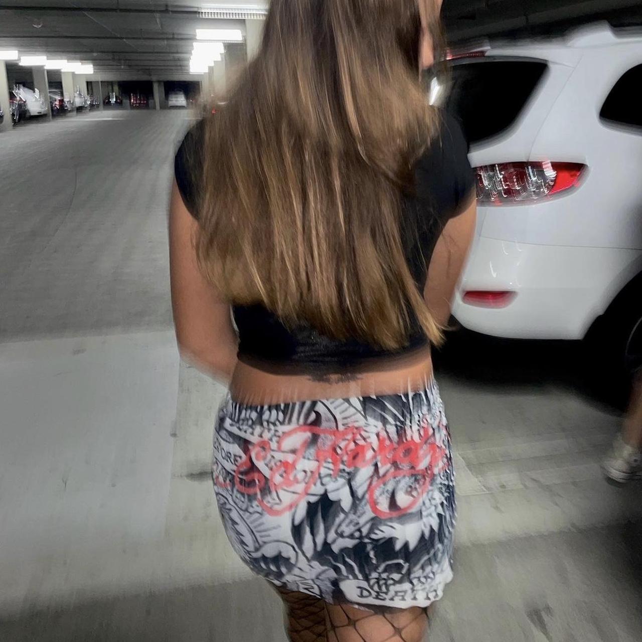 Ed Hardy mini skirt worn once #edhardy #dollskill... - Depop