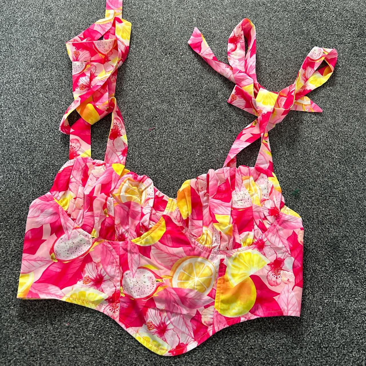 BRAND NEW Shein Fruit & Floral Corset style... - Depop