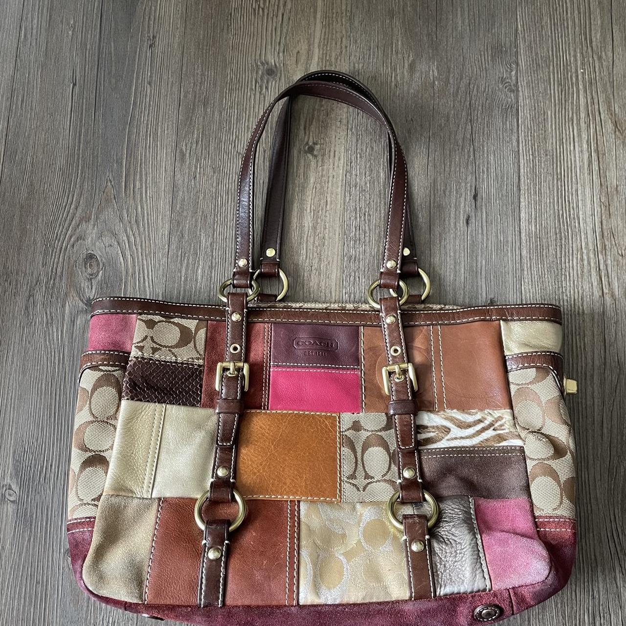 Coach 10437 Patchwork Tote with leather, suede... - Depop