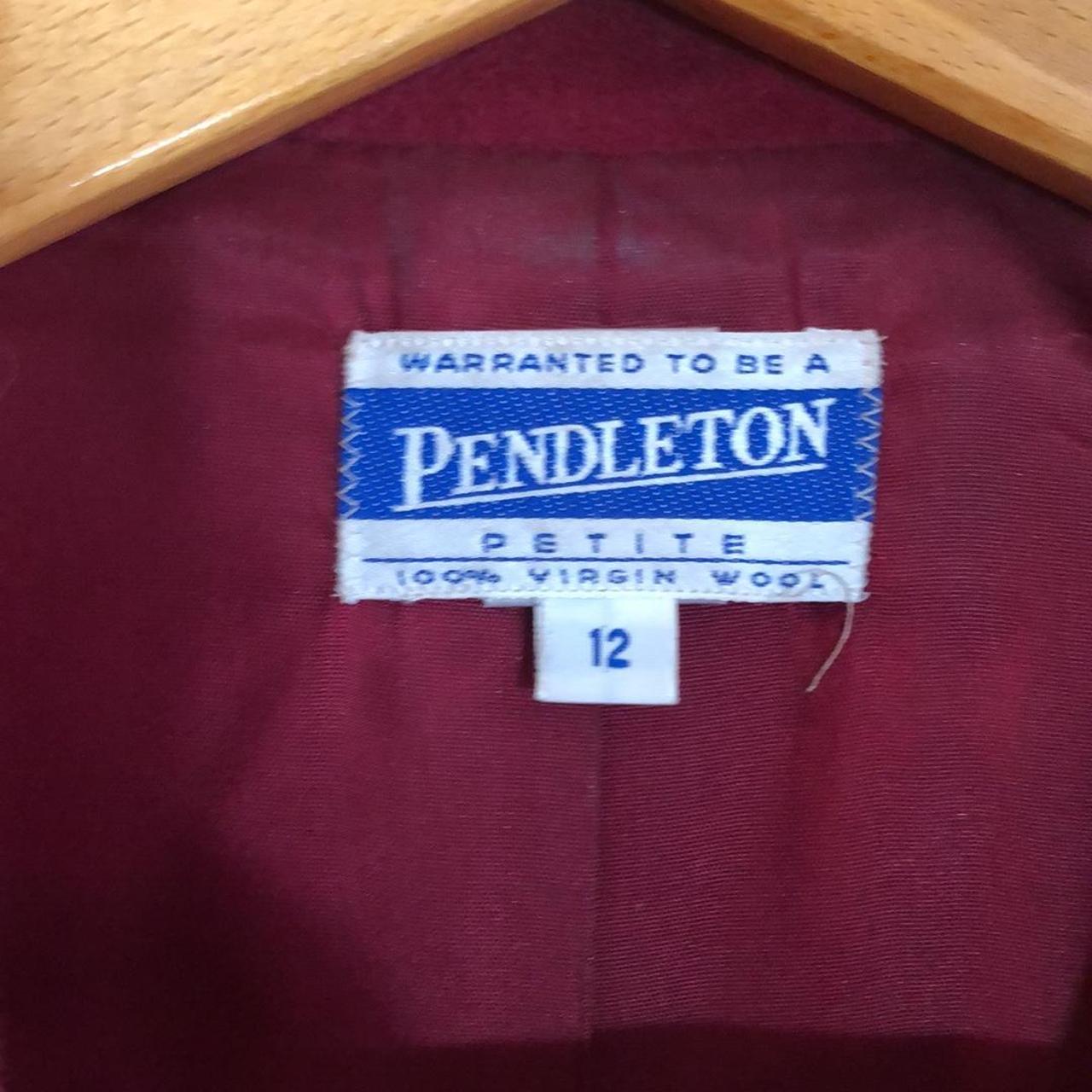 Pendleton Women's Red and Burgundy Coat | Depop