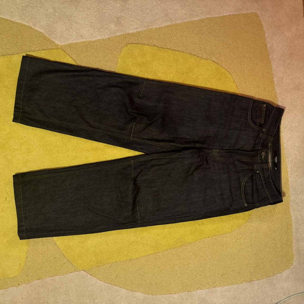 Jaded London Men’s Raw Denim Razor Jeans Wide leg... - Depop