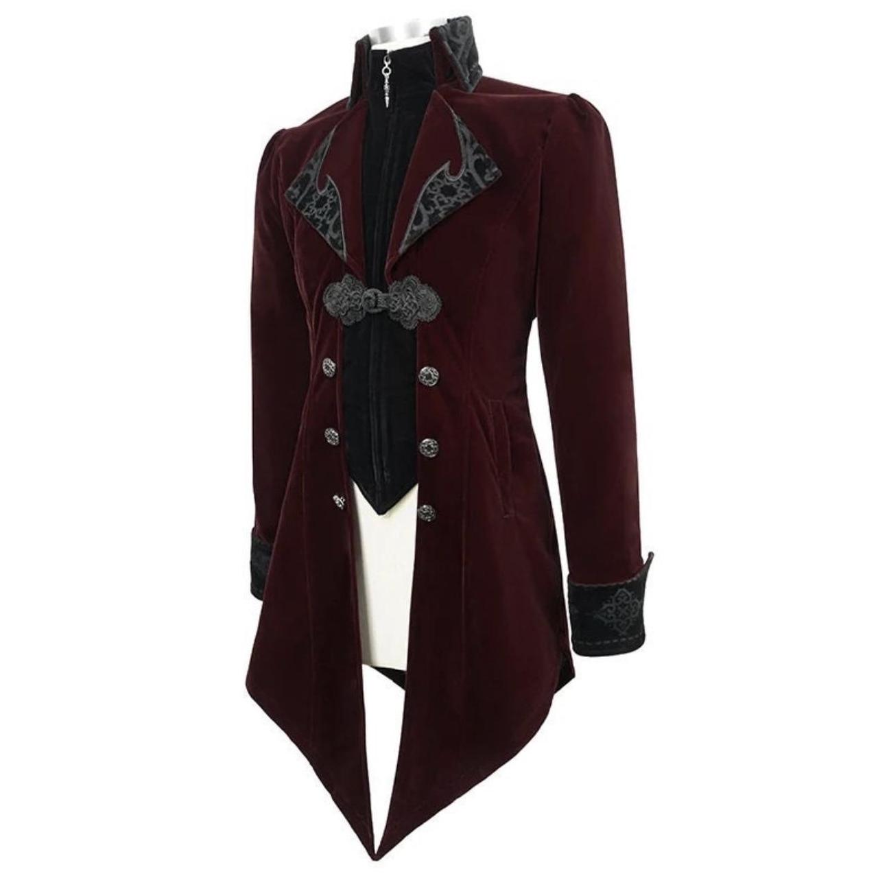 Men's Handmade Red Wine Swallowtail Coat, Gothic... - Depop