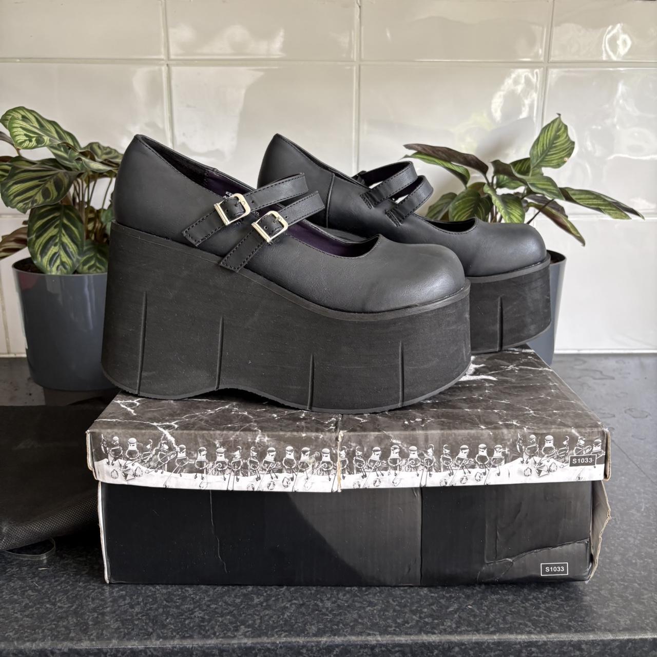 KERA - 08 BLACK VEGAN PU LEATHER MARY JANE PLATFORM... | Depop