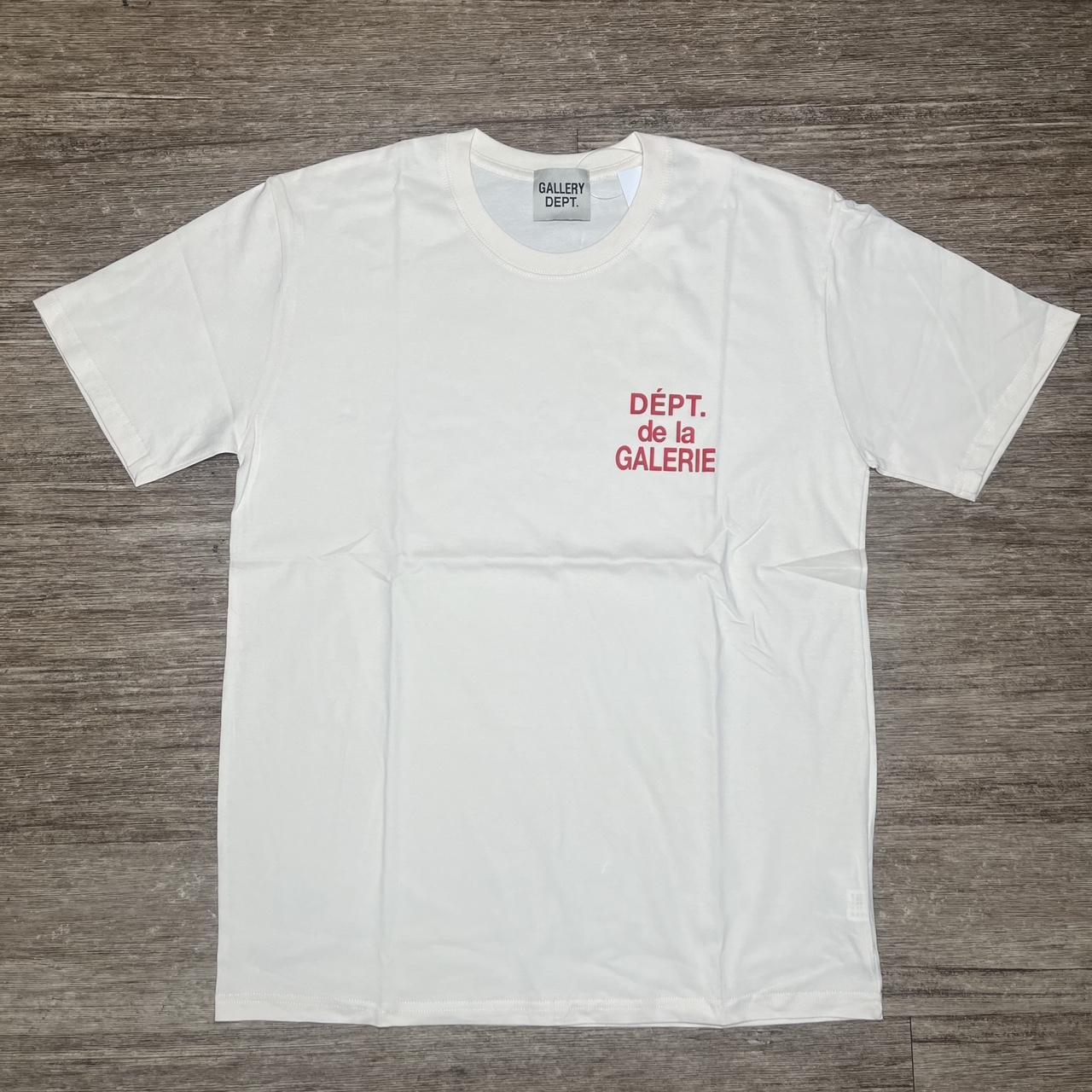 Gallery Dept Tee Color: Cream & Red Brand... - Depop