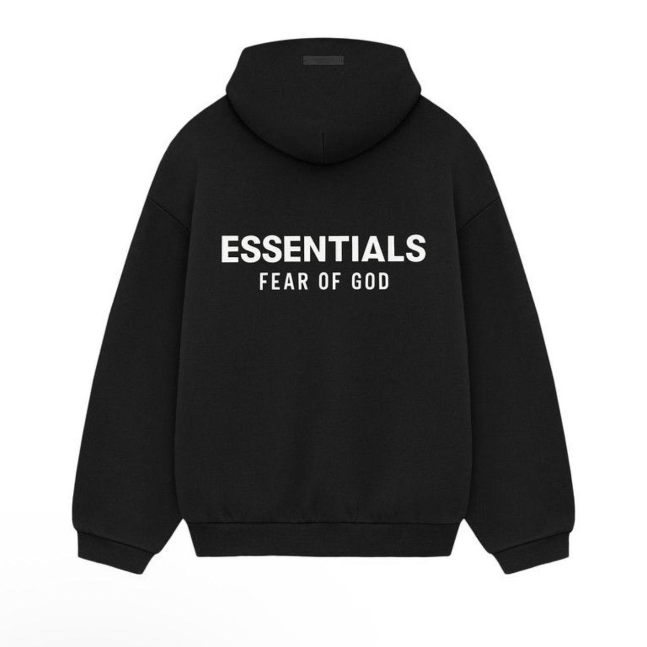 One on one black and white essentials hoodie selling... | Depop
