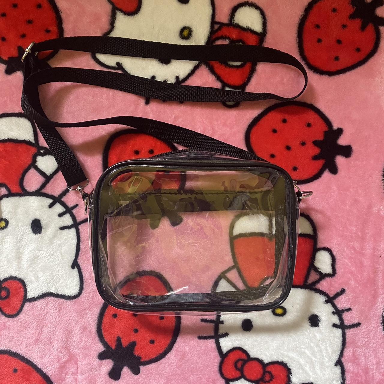 Black and clear transparent crossbody kpop bag!... | Depop