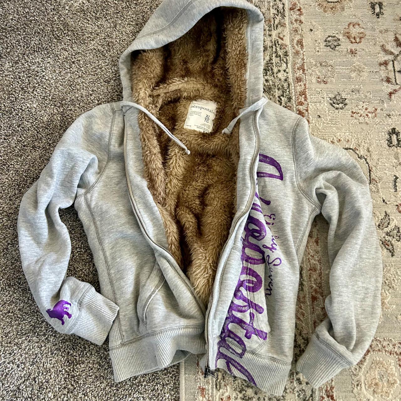 Y2k Vintage Aeropostale Fur Hoodie - taking... - Depop