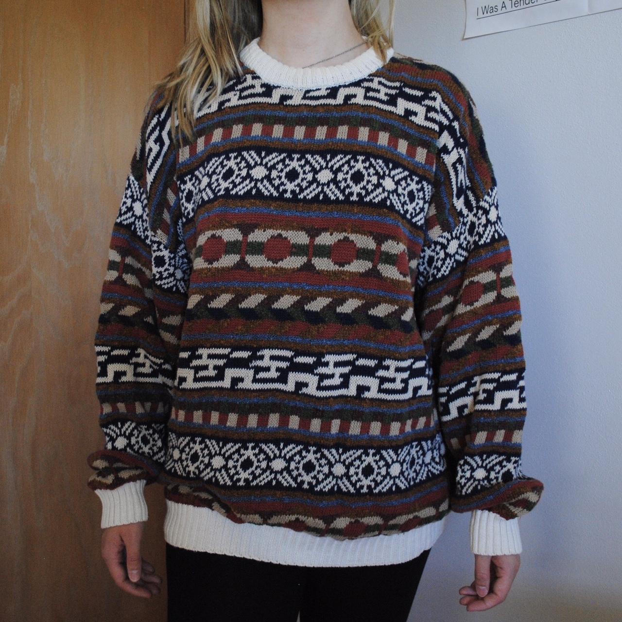Very cool patterned sweater, perfect for fall and... - Depop