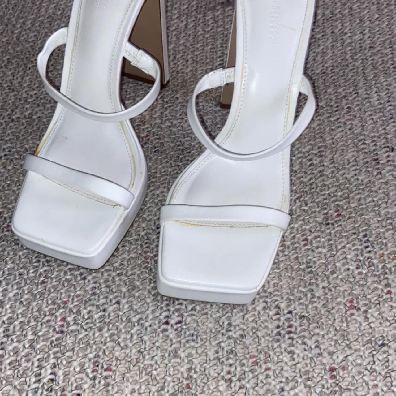 White square toe platform heels, never used. Brand:... | Depop