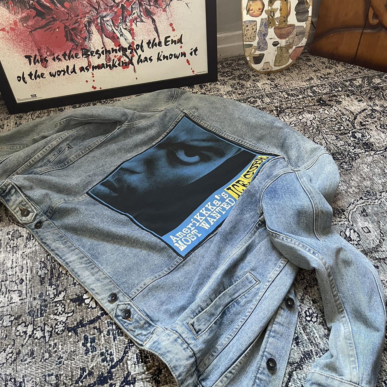 👁️‍🗨️ COTTON:ON 👁️‍🗨️ DENIM JACKET W/ ICE CUBE PATCHWORK ON... - Depop