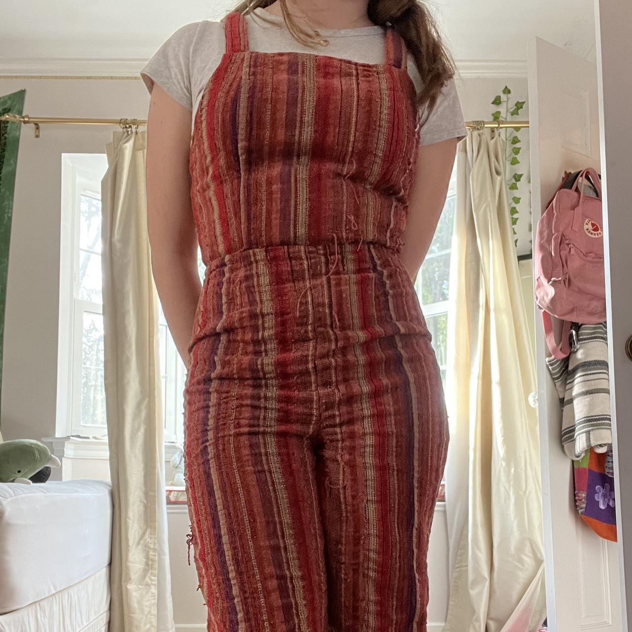 boho overalls!! quite a few pulled strings, but... - Depop