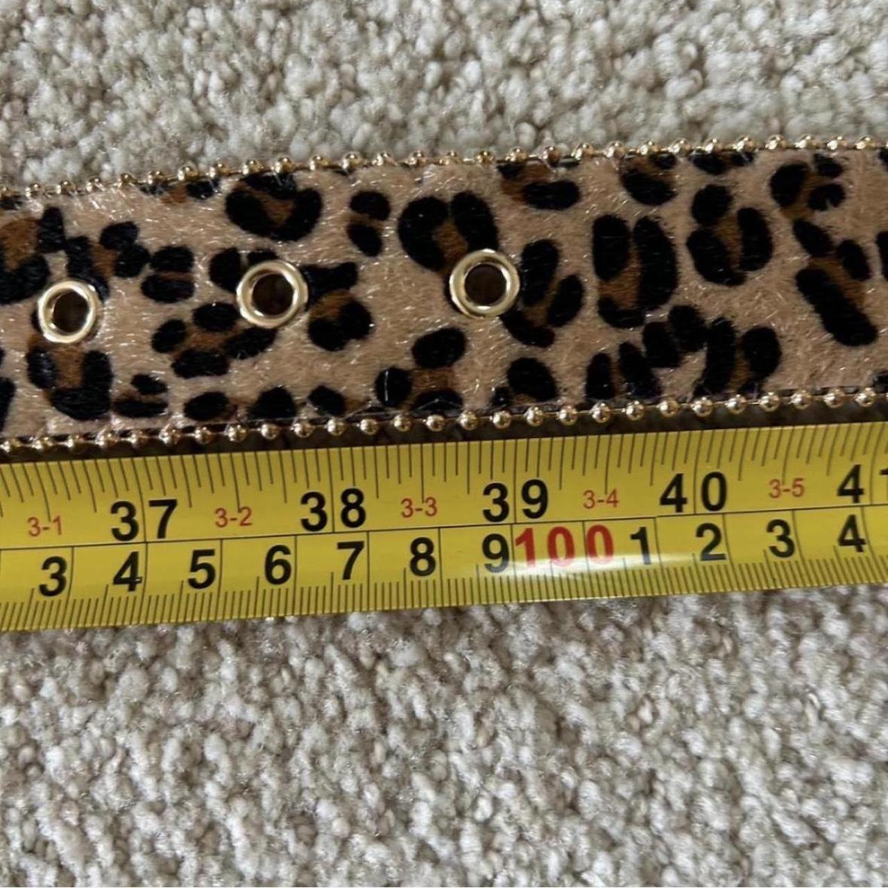 Furry leopard print belt furry print-close up shown... | Depop