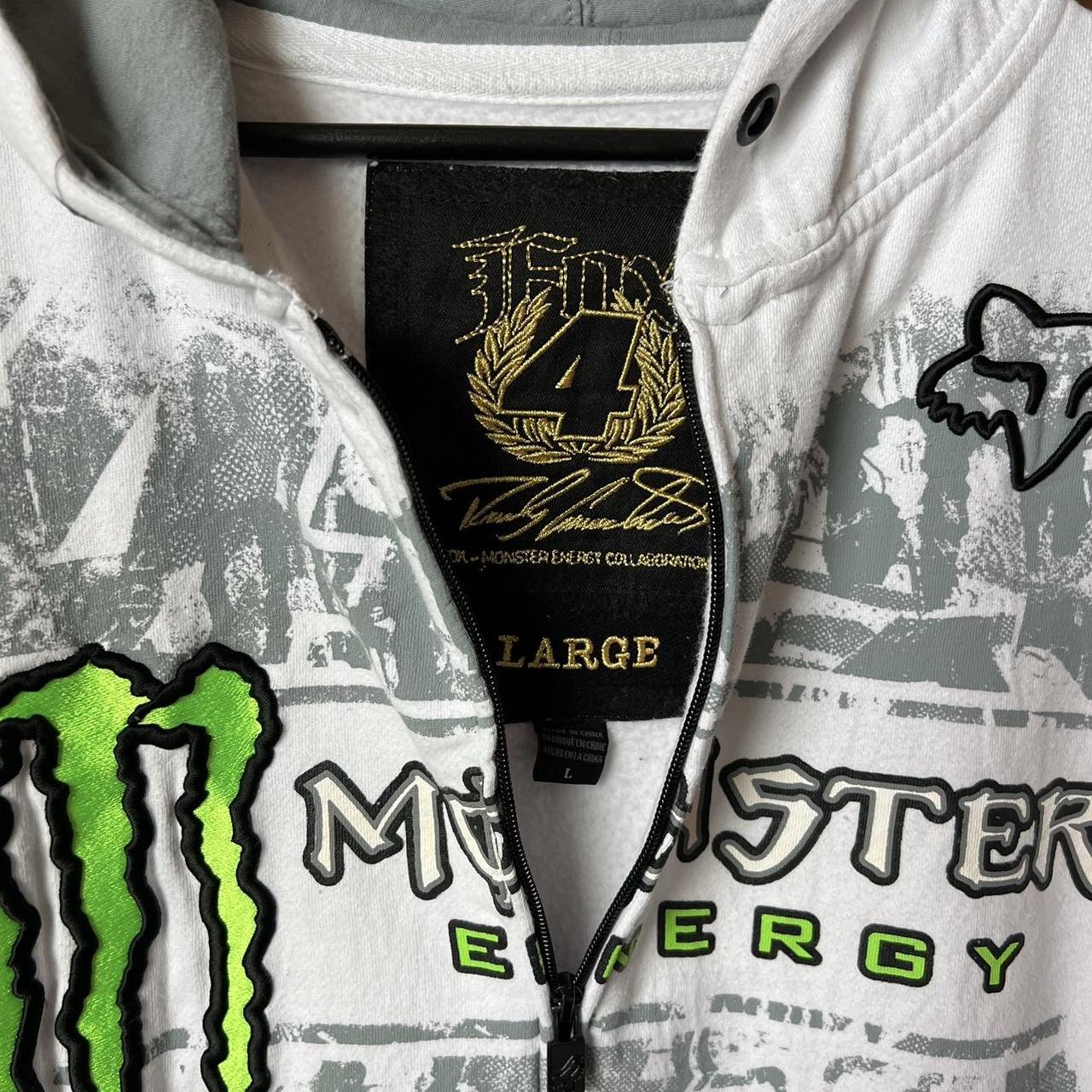 Vintage Fox Monster Zip Up Hooded Sweatshirt 00s... - Depop