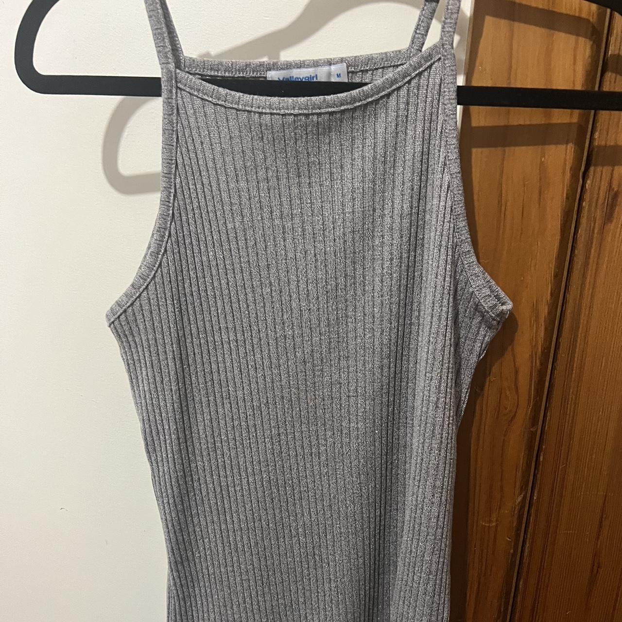 Grey valley girl ribbed tank, size M (would fit size... - Depop