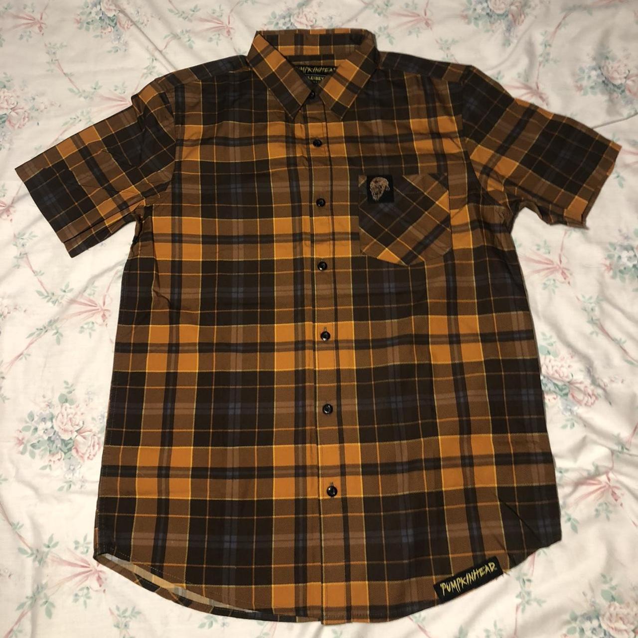 •vintage middle of beyond pumpkin head flannel... | Depop