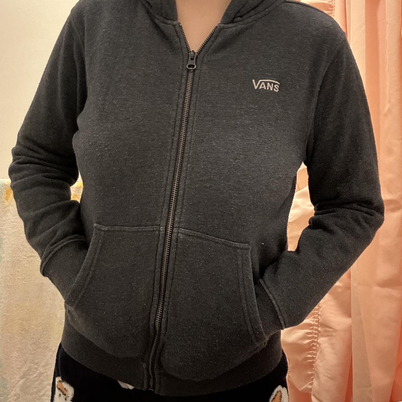 •Vans dark grey zip up sweater •size is medium •has... - Depop