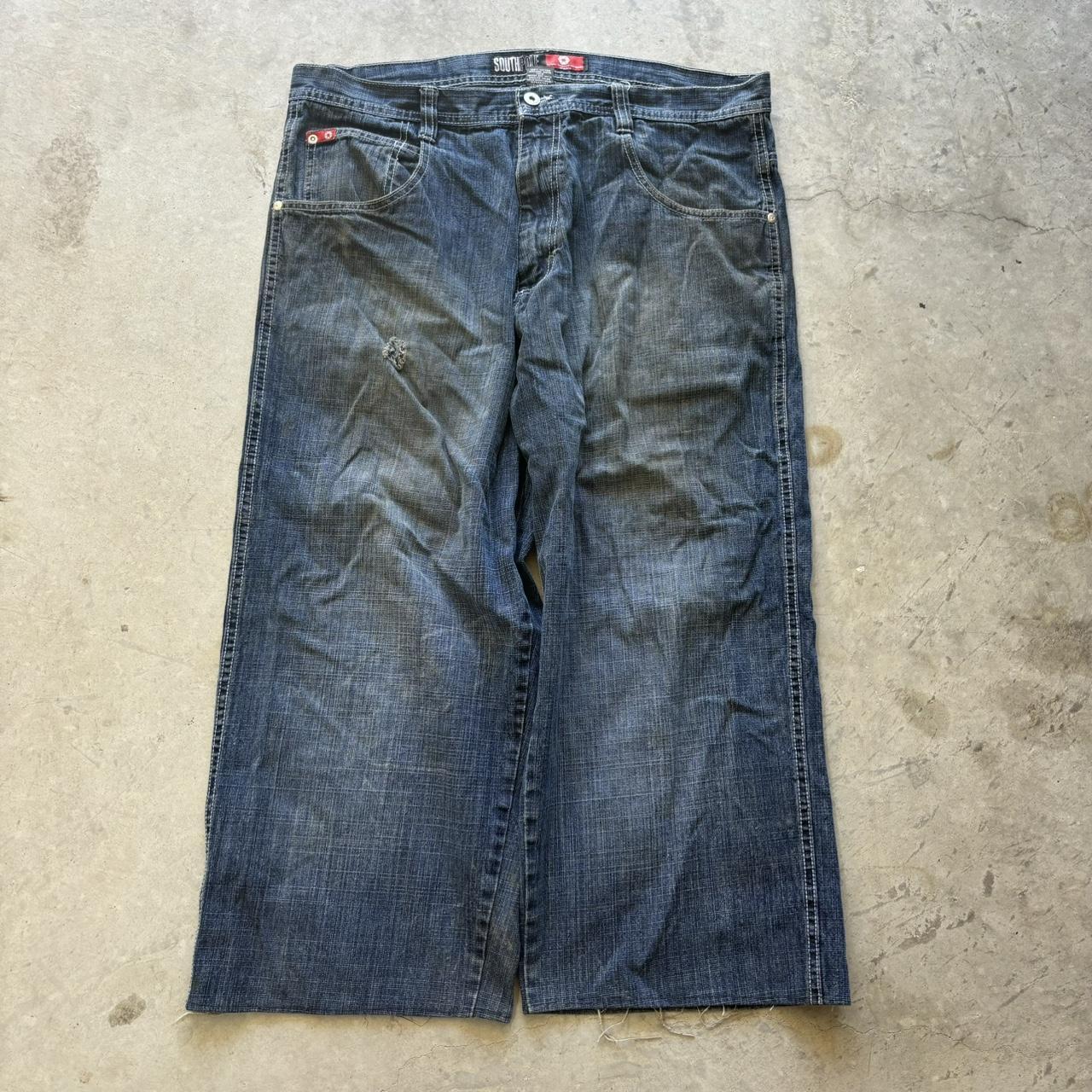 super baggy y2k southpole red tab skater jeans... - Depop