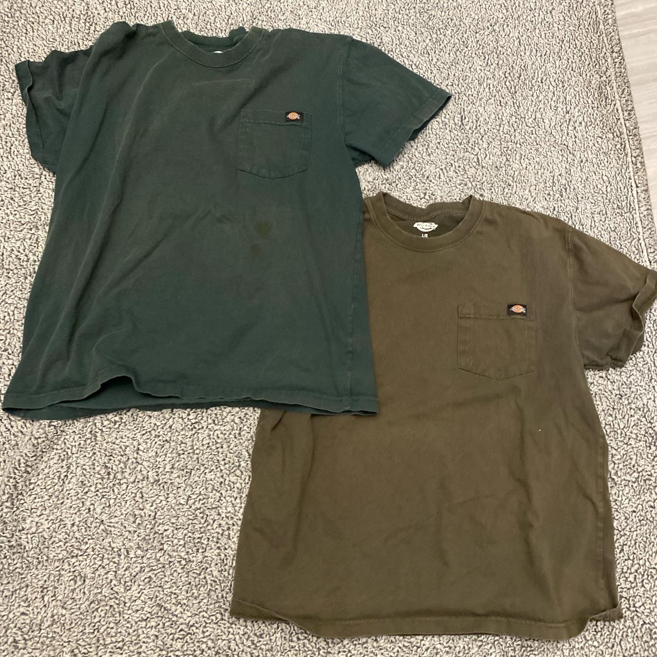 Set of two size large Dickies work tees The green... - Depop